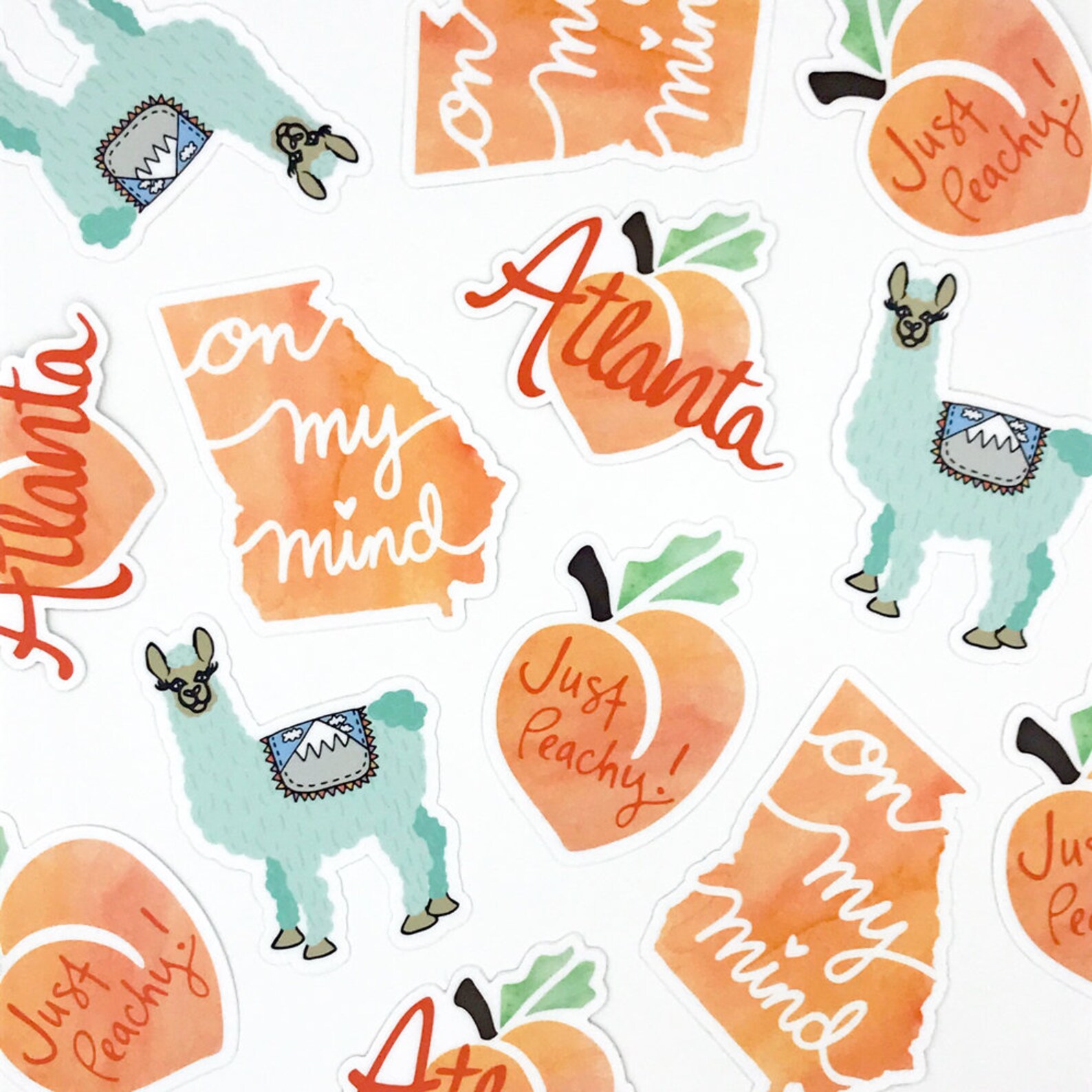 Atlanta Sticker, Atlanta Peach Sticker, Vinyl Sticker, Laptop Sticker ...