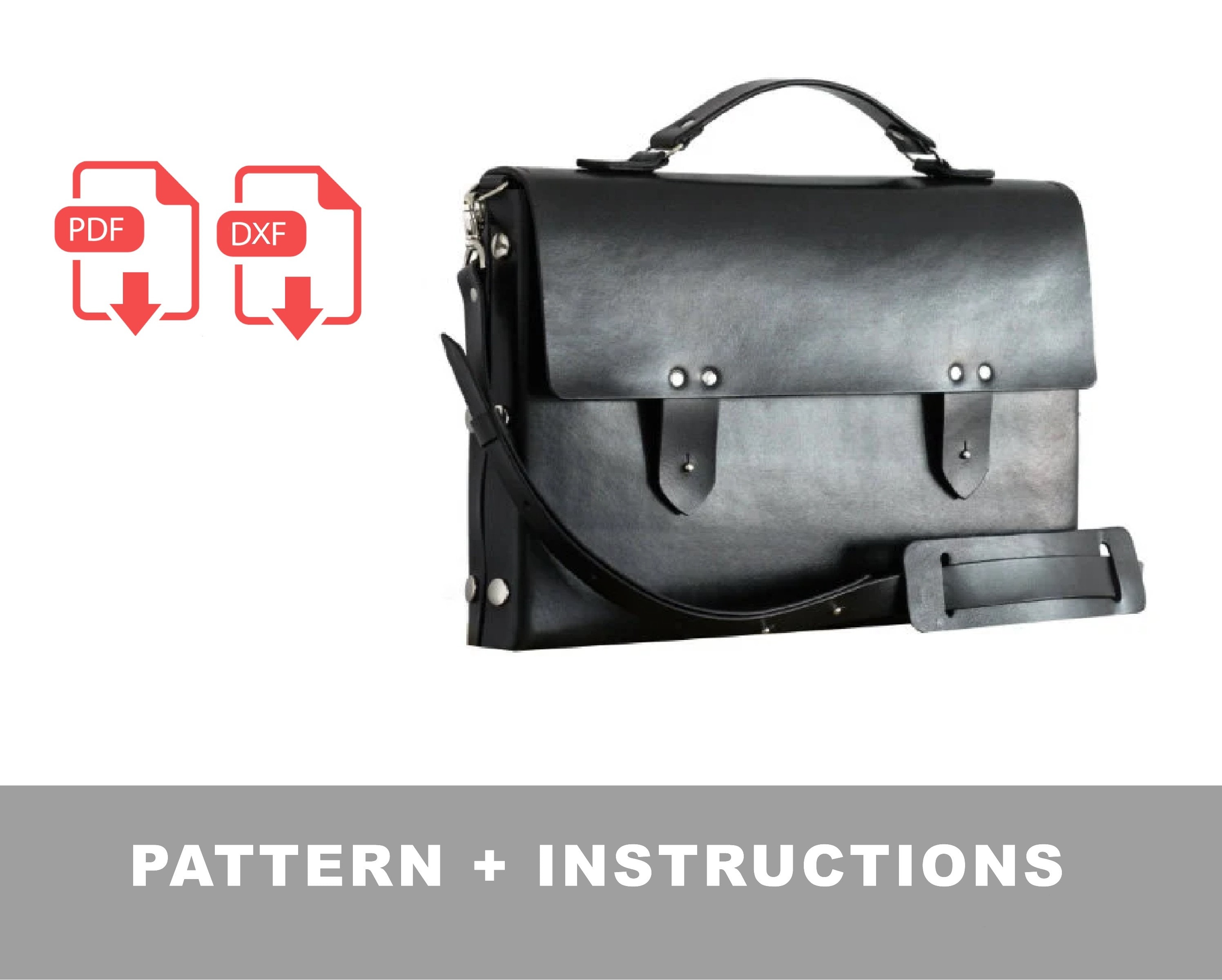 Laser and PDF Leather Laptop Bag Pattern | Etsy