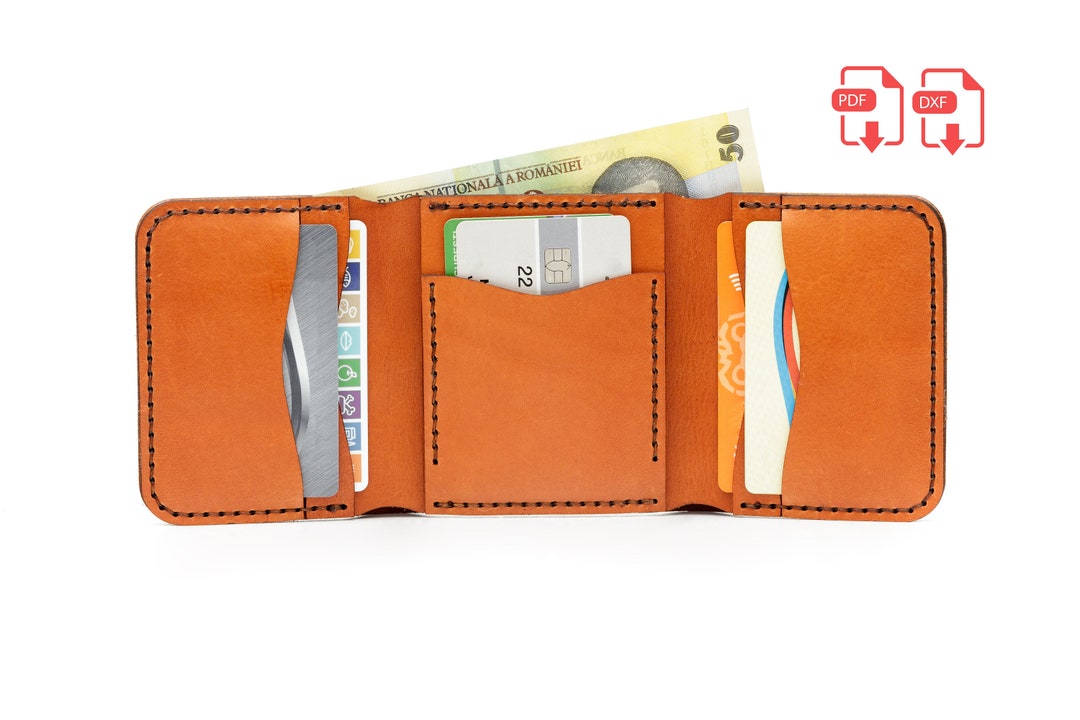 Laser and PDF Leather Tri Fold Wallet Pattern - Etsy
