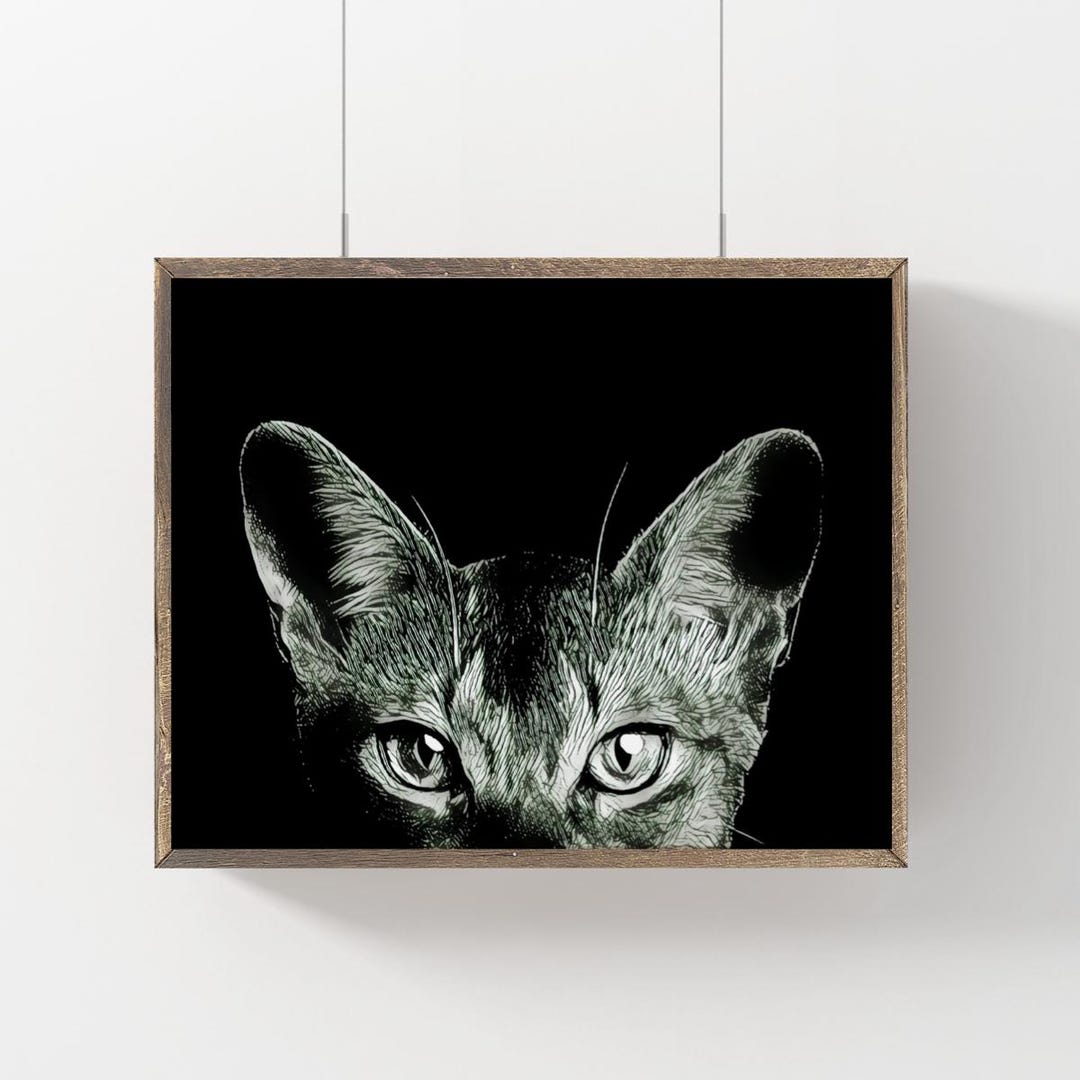 Cat Fine Art Print "sheila" Kitten Linocut - Etsy