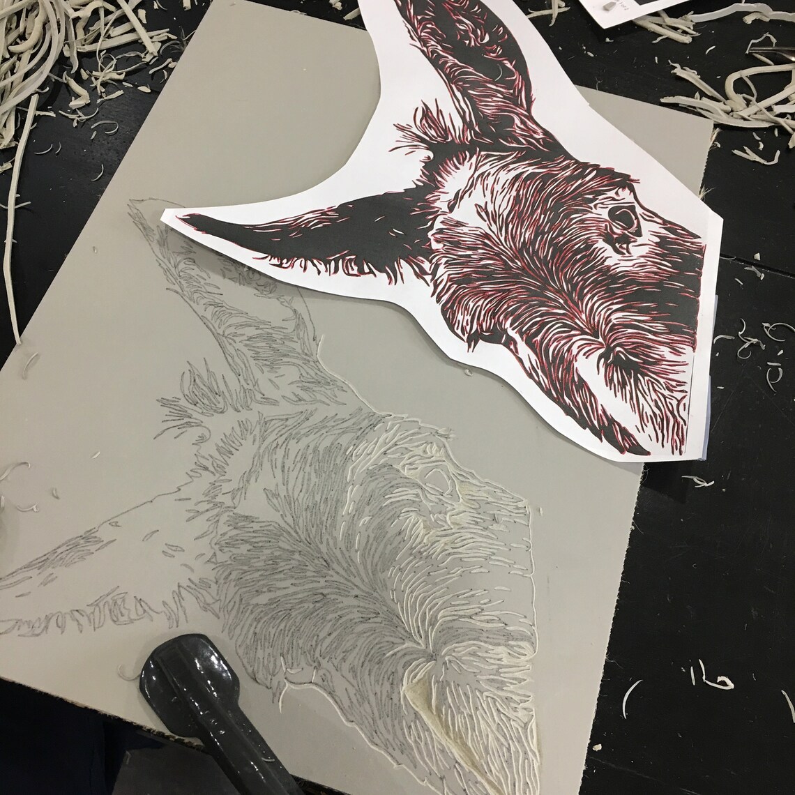 Original Donkey Linocut Art Print - Etsy