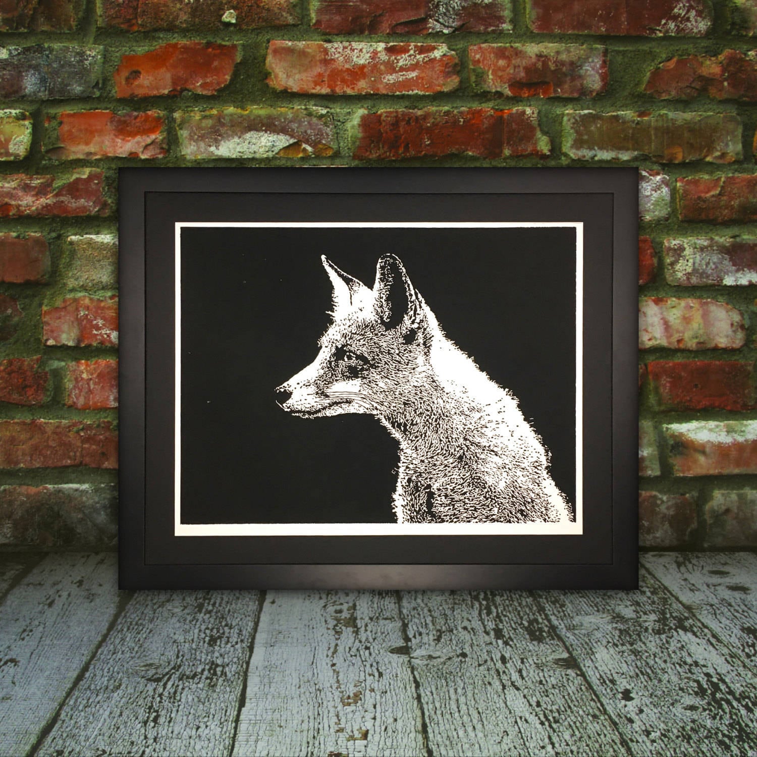 Original Fox Art Print Large Hand-Pulled Wildlife Linocut | Etsy