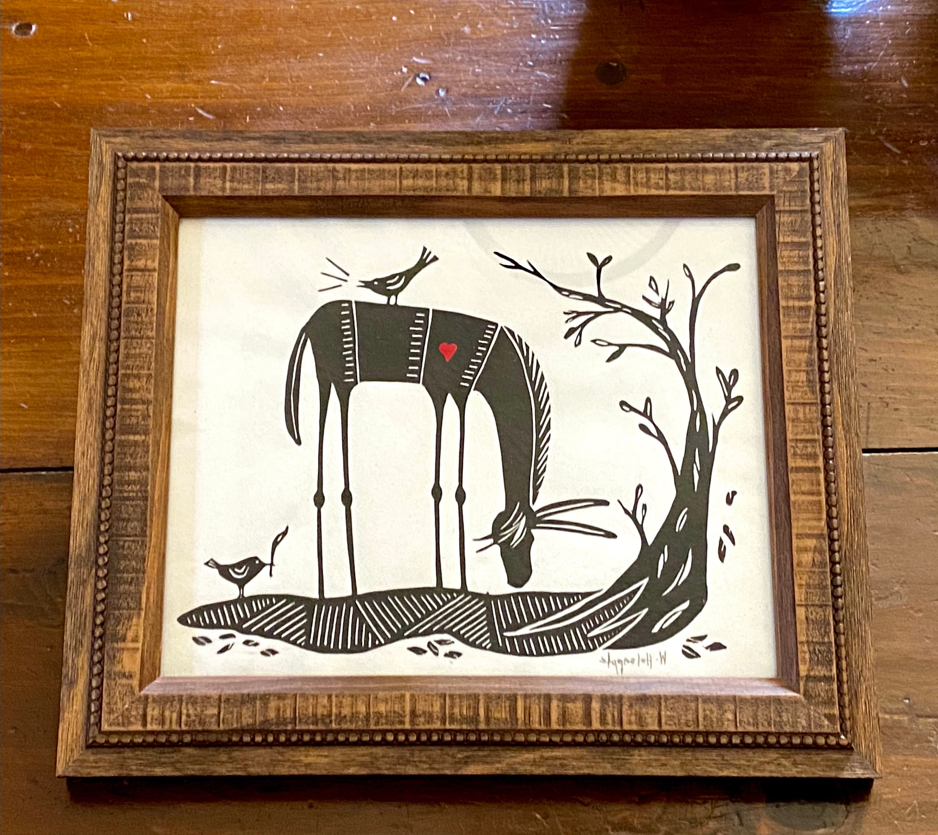 Original donkey Love Linocut Artwork - Etsy