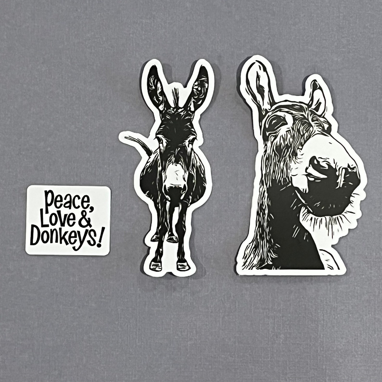 Donkey Sticker Set of 3 - Etsy