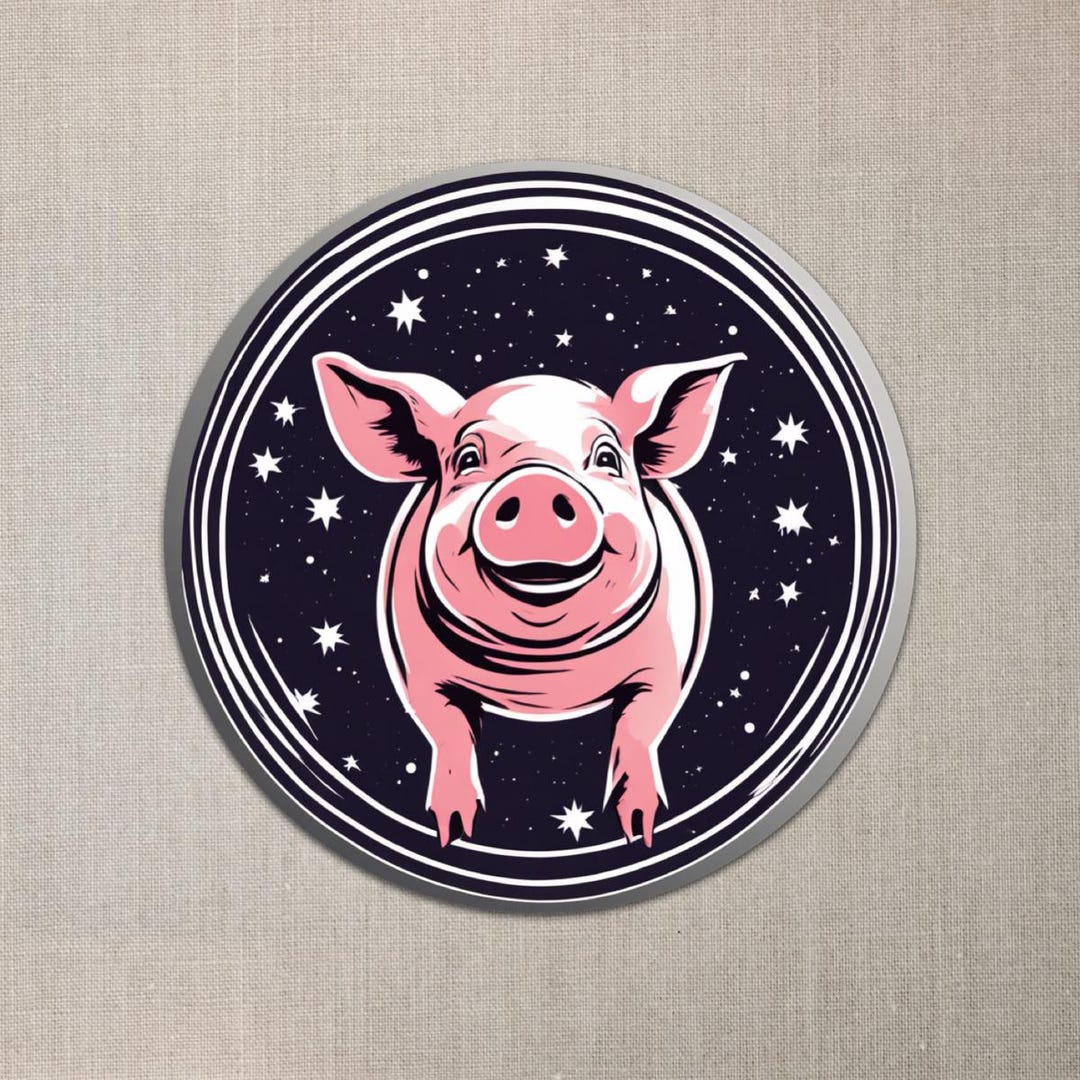 Pig in Space Sticker, Space Pig Sticker, Funny Whimsical Sticker - Etsy