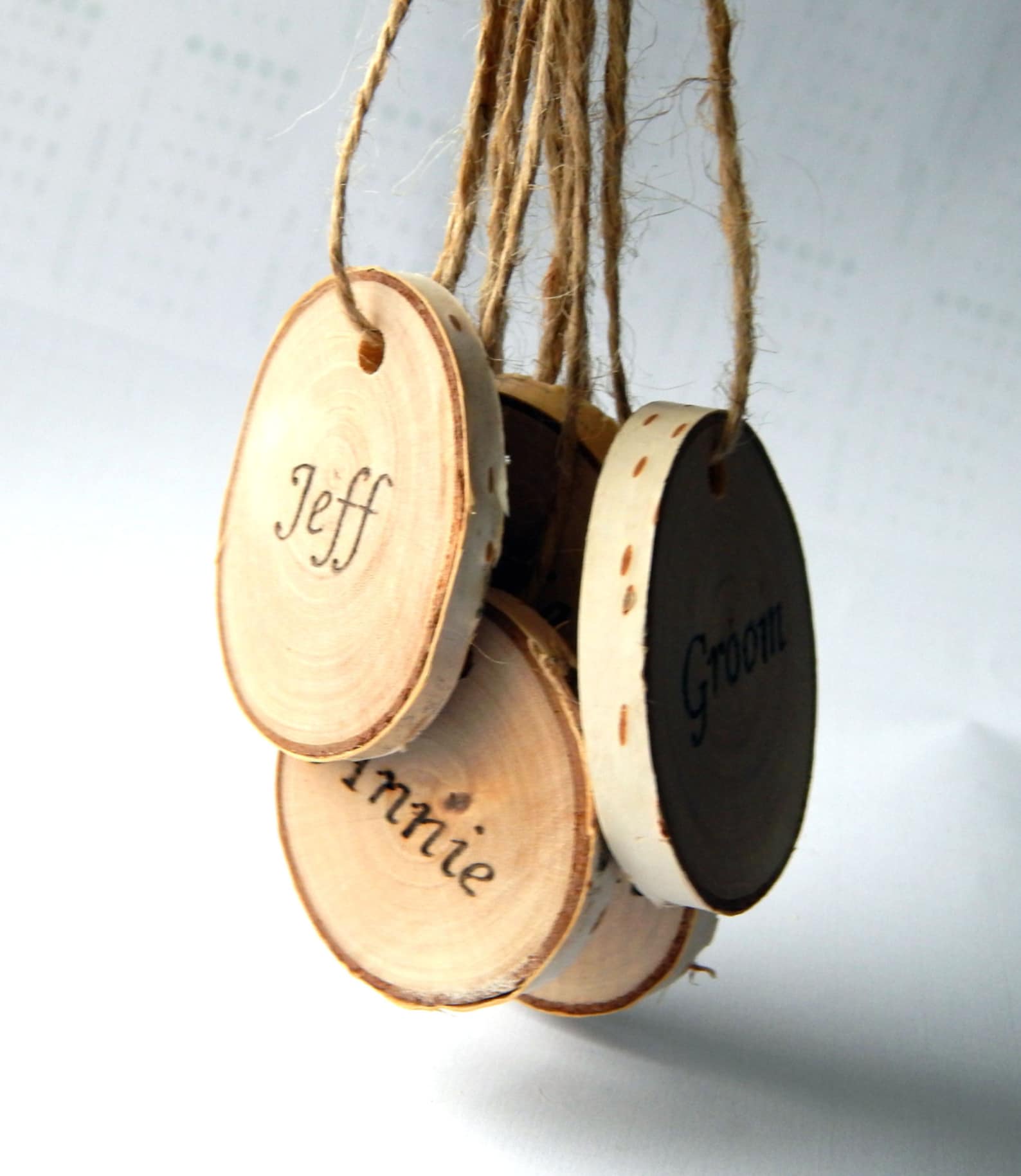 Wooden Name Tag, Wedding Gift Tags, Wooden Hang Tags, Wedding Party ...