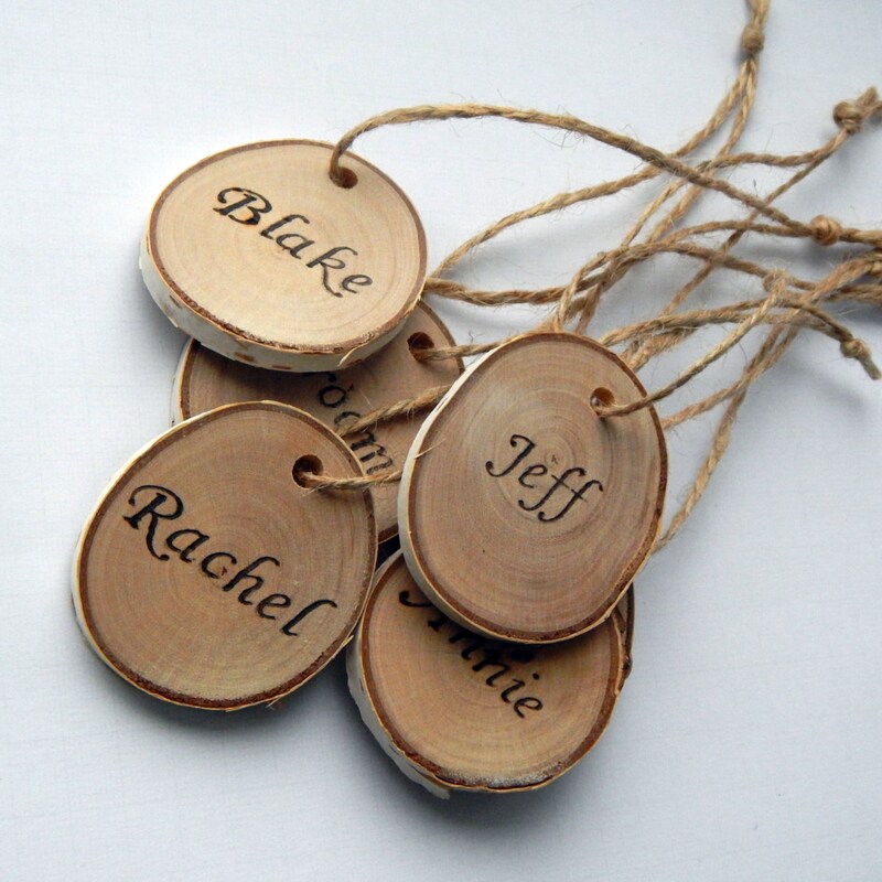 Rustic Birch Wood Tags Etsy Rustic Birch Wood Tags Etsy