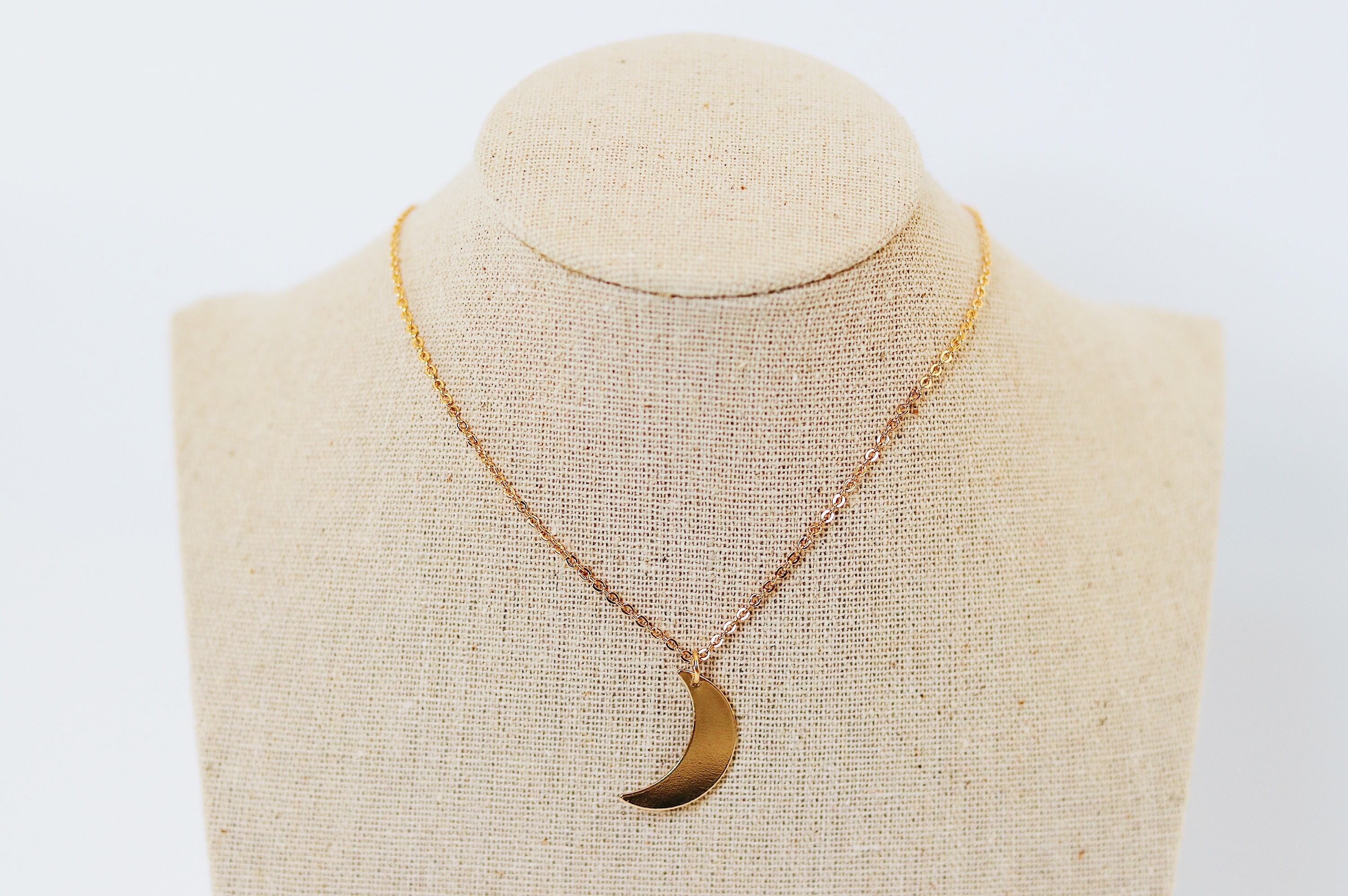 Gold Crescent Moon Chain Choker Gold Choker Dainty Choker - Etsy