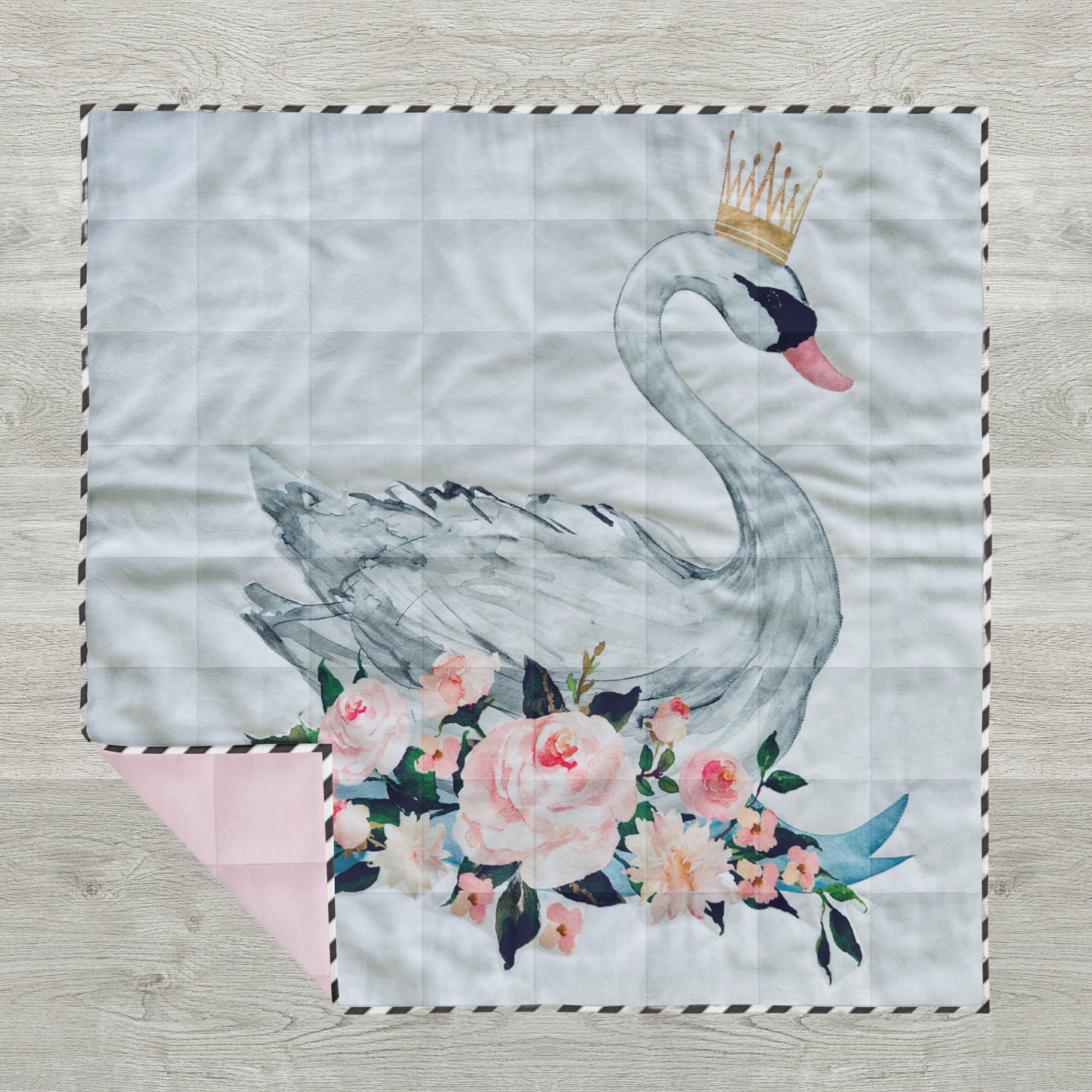 Swan Princess Playmat Watercolor Swan Print Play Mat White - Etsy