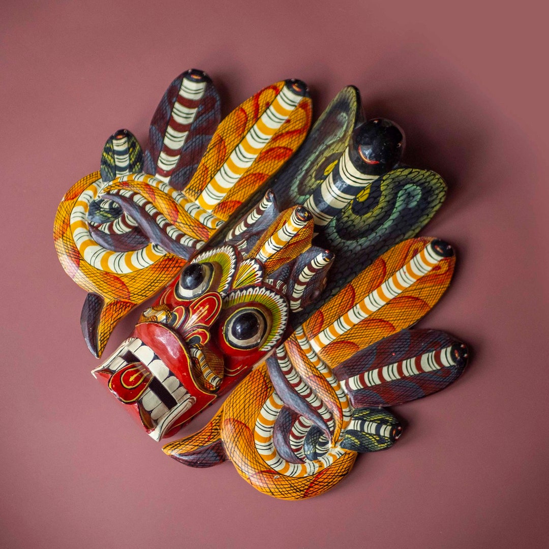 Traditional Sri Lanka "naga Raksha" Mask, Wall Decor, Asia, Wall ...