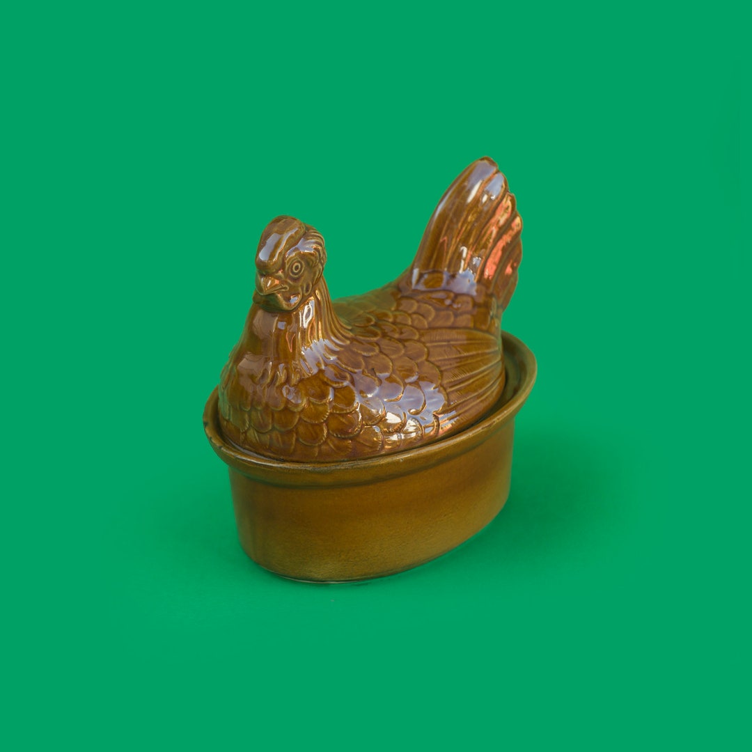Ceramic Chicken Egg Holder / Storage / Casserole, Vintage Farmhouse ...