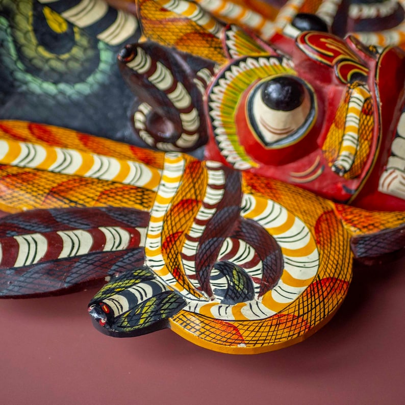 Traditional Sri Lanka "naga Raksha" Mask, Wall Decor, Asia, Wall ...