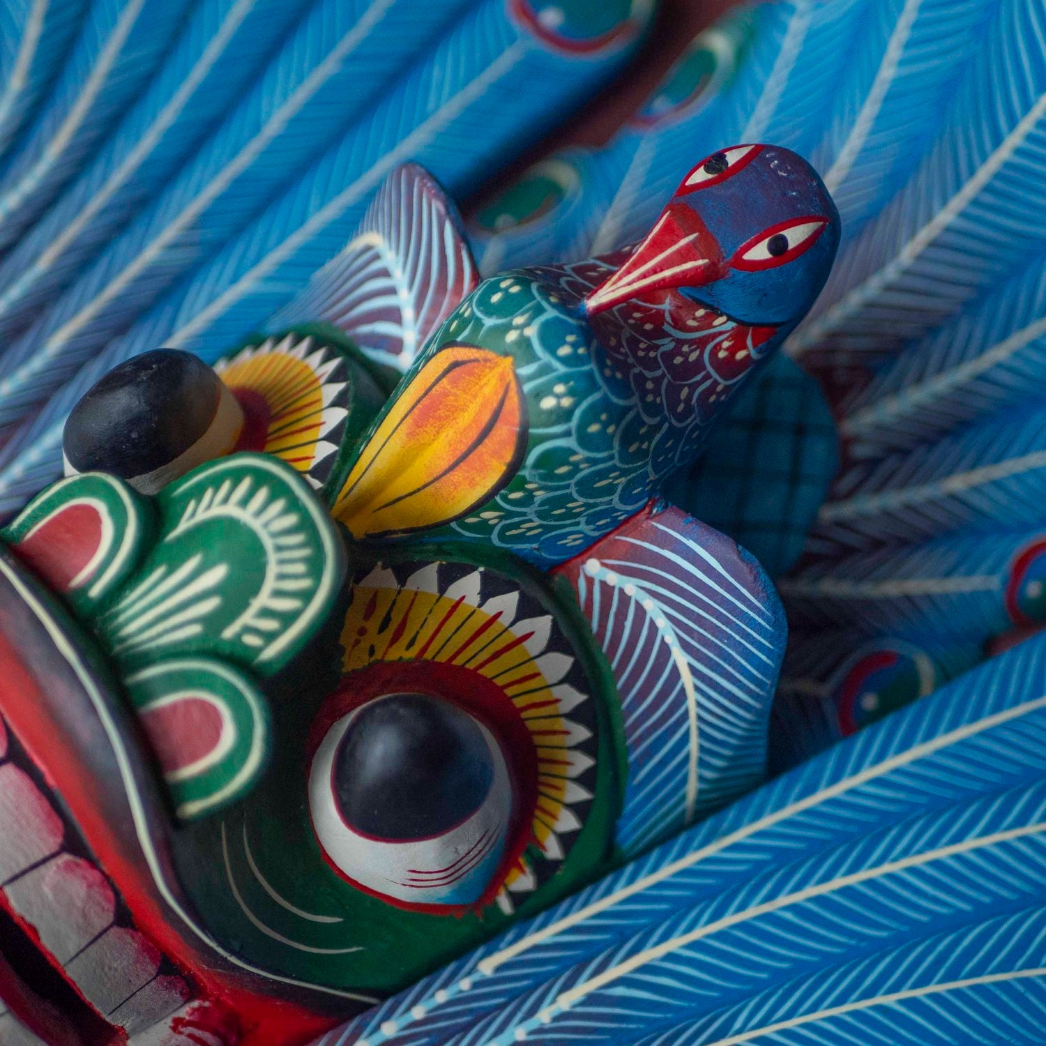 Traditional Sri Lanka mayura Raksha peacock Devil Mask, Travel, Hanging ...