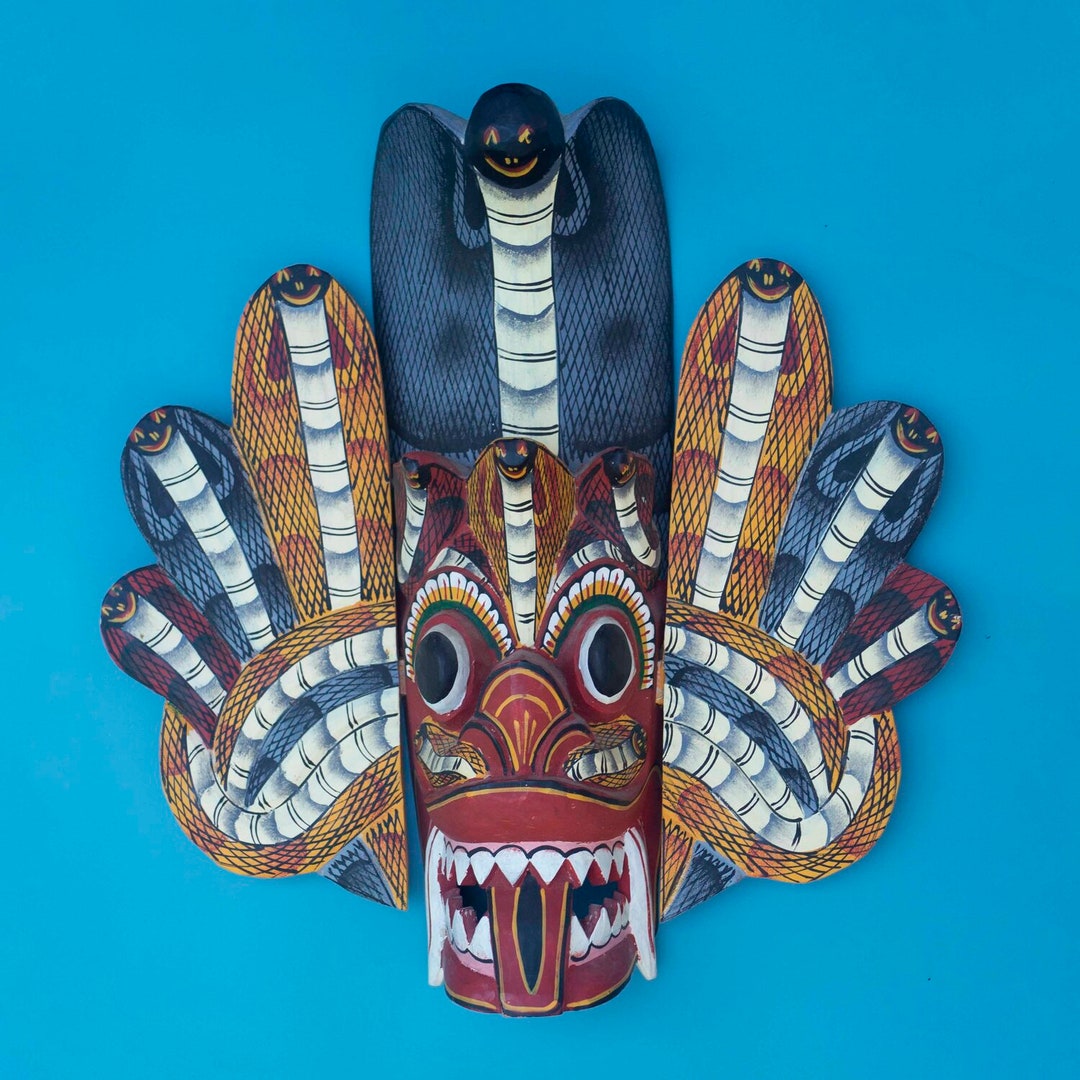 Traditional Sri Lanka naga Raksha king Cobra Mask, Travel, Hanging Wall ...