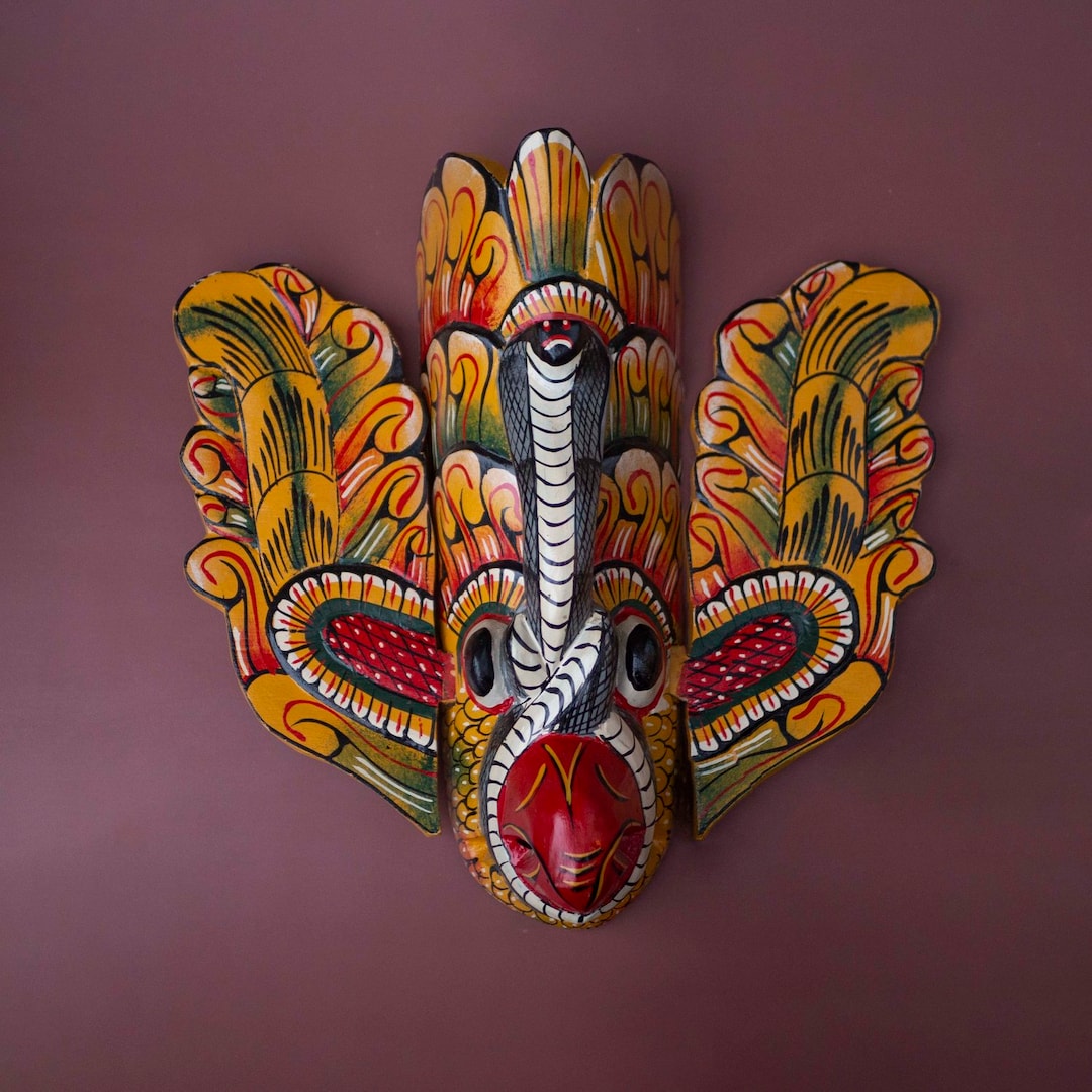 Vintage Traditional Sri Lanka Gurulu Raksha devil Bird Big Mask, Travel ...