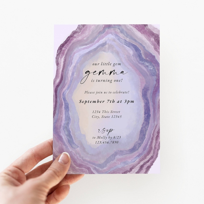 Geode Invitation - Etsy
