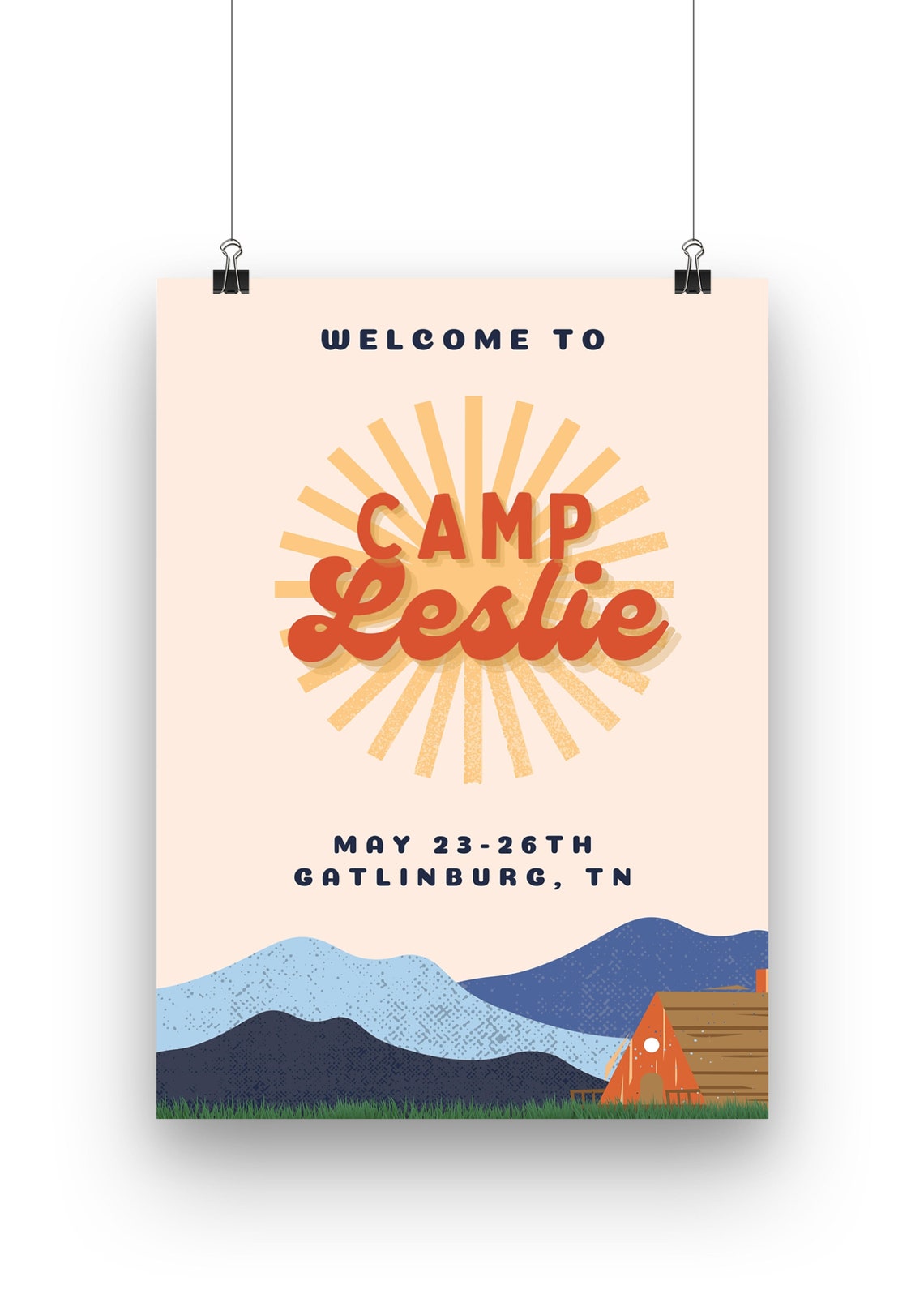 Retro 1970s Camp Bachelorette Welcome Sign, Instant Download, Printable ...