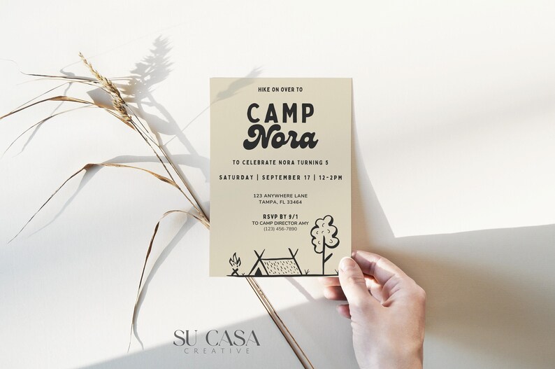 Camp Invitation Instant Download Printable One Happy - Etsy