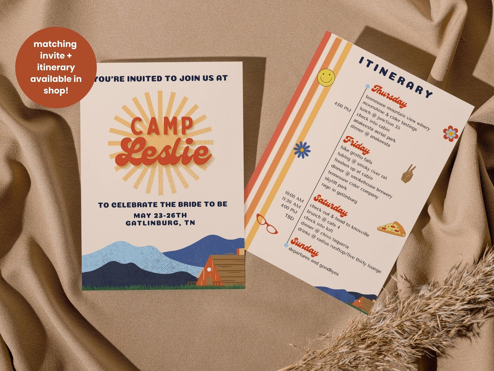 Retro 1970s Camp Bachelorette Welcome Sign, Instant Download, Printable ...