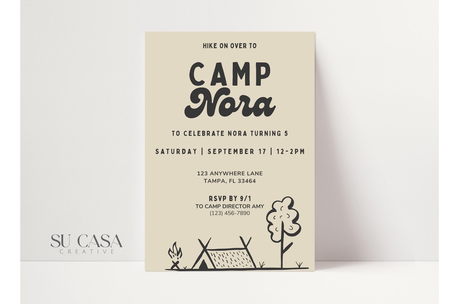 Camp Invitation Instant Download Printable One Happy - Etsy