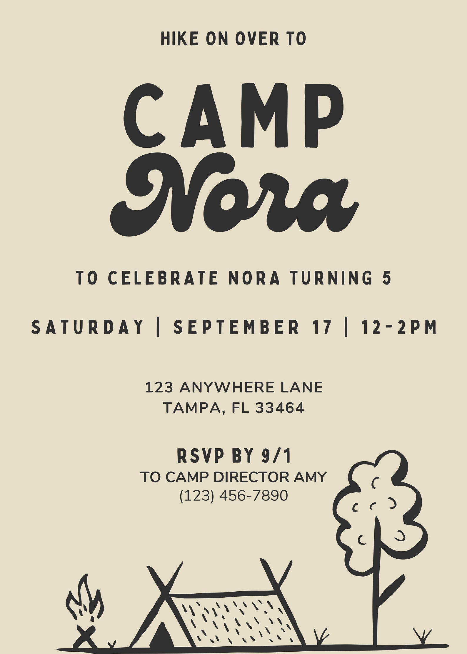 Camp Invitation Instant Download Printable One Happy - Etsy