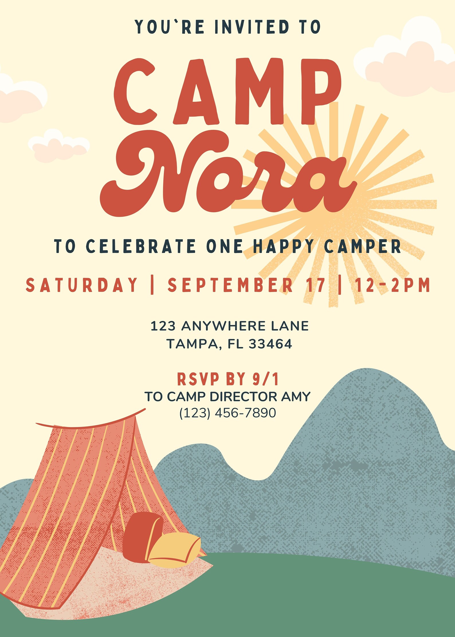 Retro Camp Invitation Instant Download Printable Vintage - Etsy
