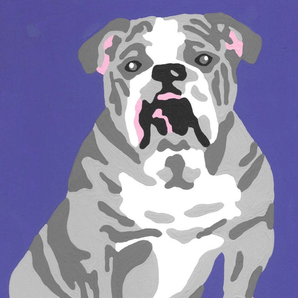 Bulldog Paint by Number Kit - Etsy