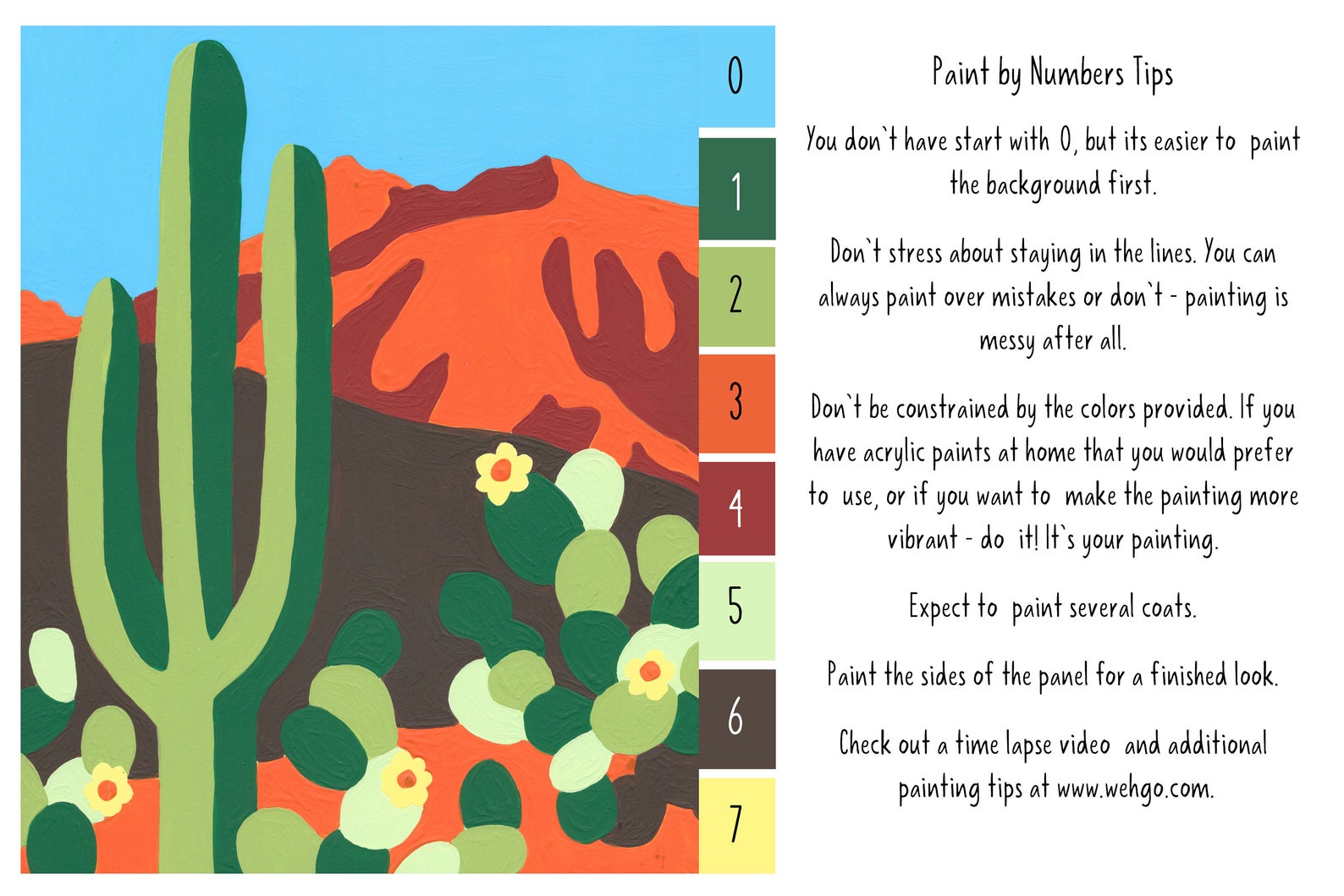 Cactus Paint by Number Kit - Etsy