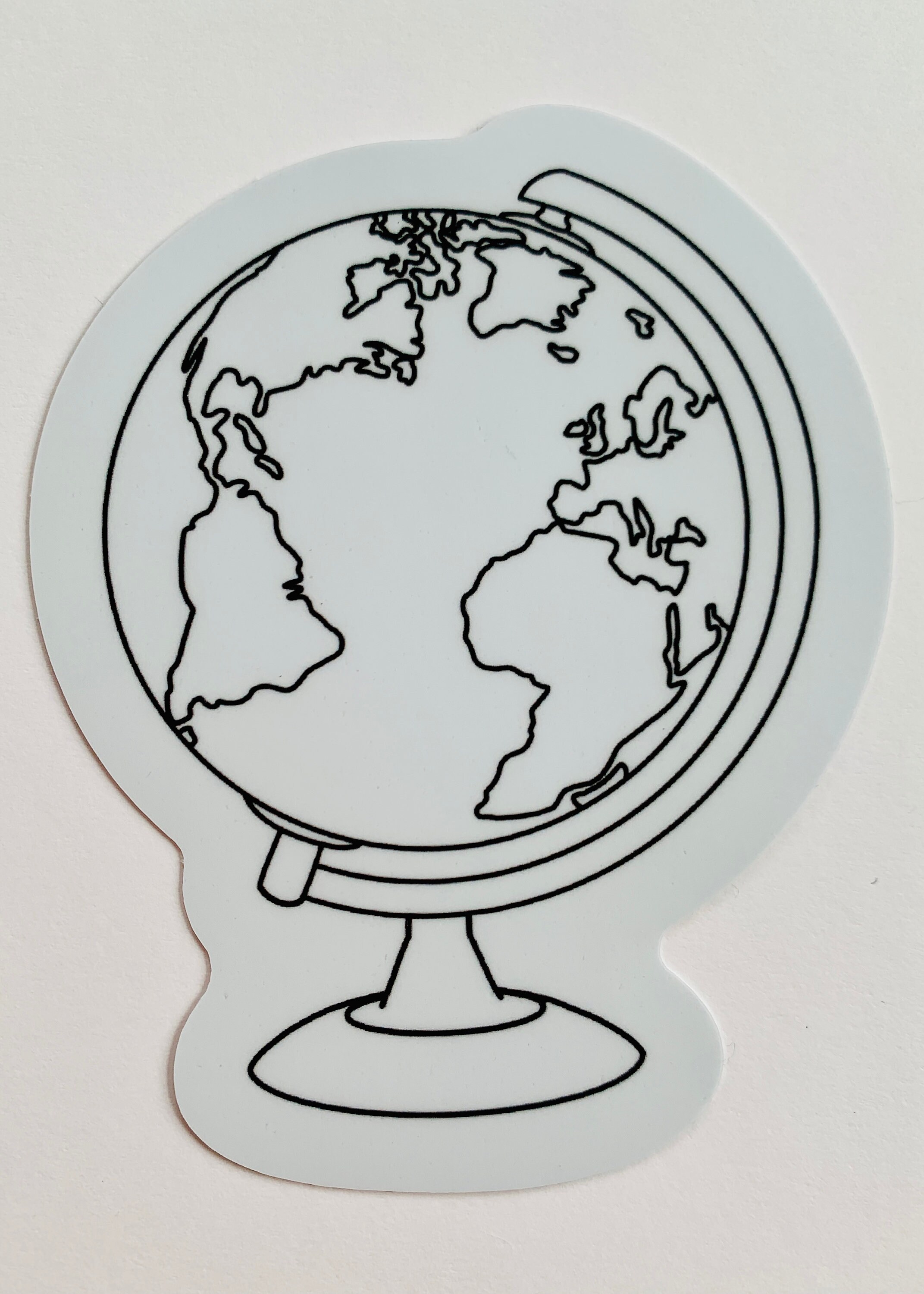 Globe Sticker Sticker Color It With Sharpies | Etsy