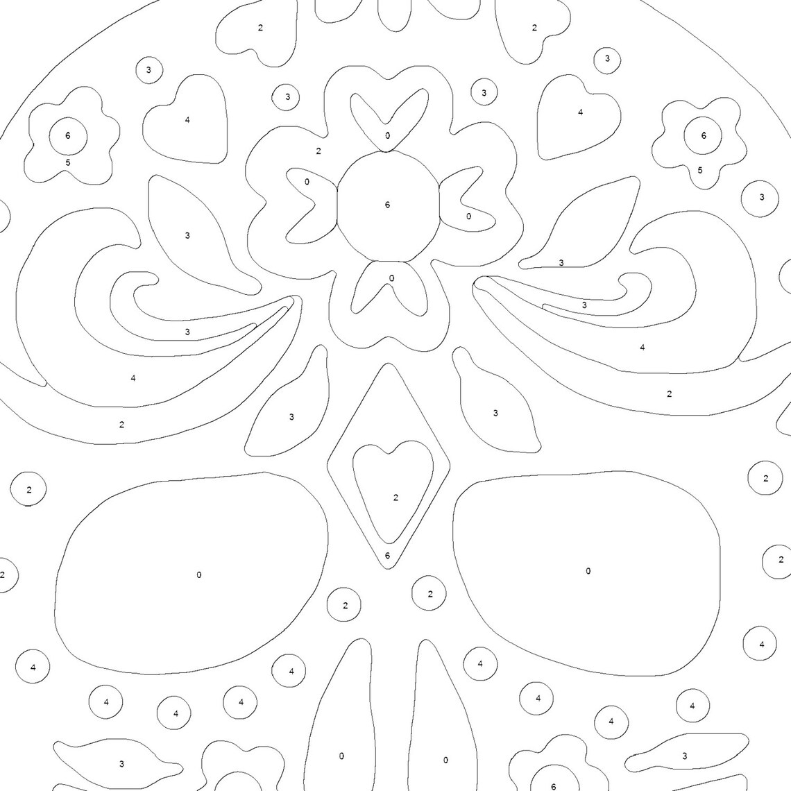 Sugar Skull Paint By Number Kit | Etsy