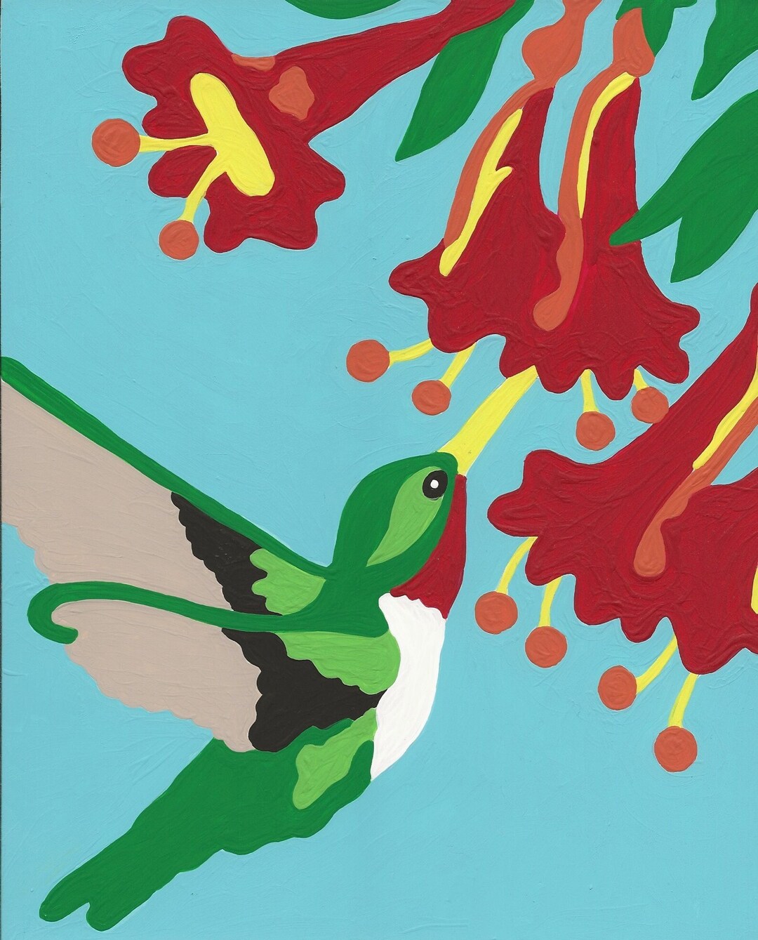 Hummingbird Paint by Number Kit - Etsy