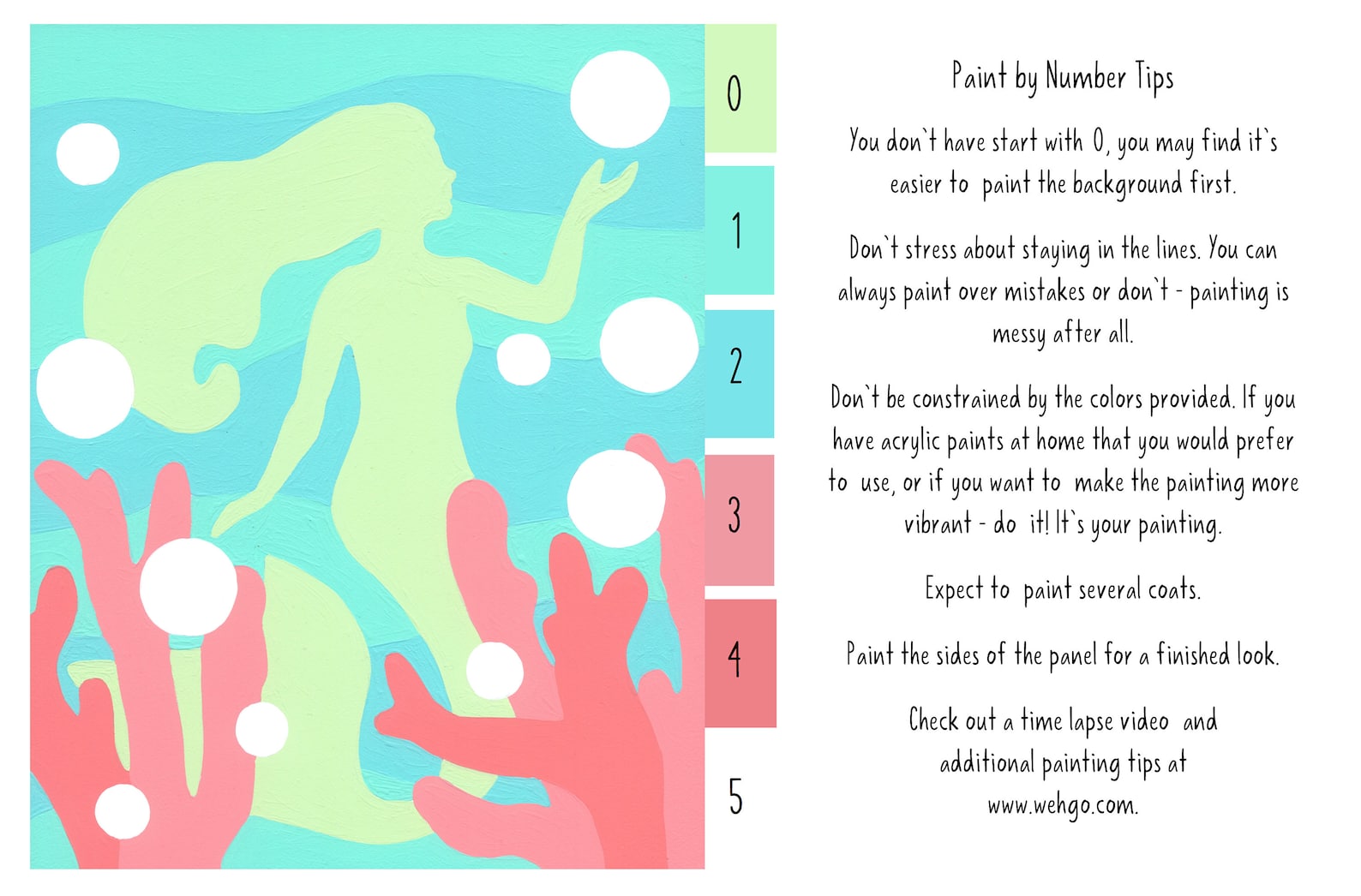 Mermaid Paint by Number Kit - Etsy