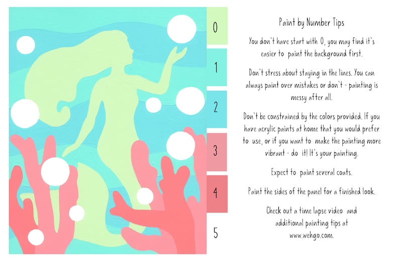 Mermaid Paint by Number Kit - Etsy