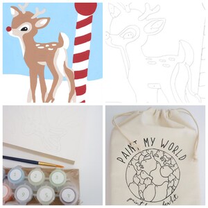 Paint by Number Kit - Rudolph the Red Nosed Reindeer at the North Pole ...