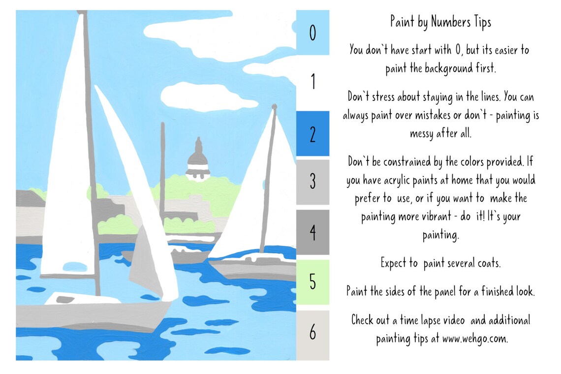 Sail Boats Paint by Number Kit - Etsy