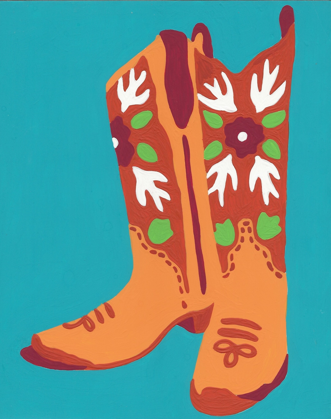 Cowboy Boots Paint by Number Kit - Etsy