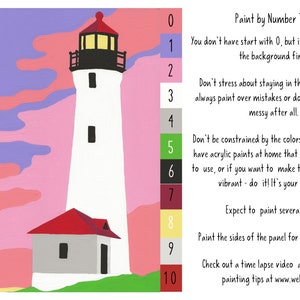 Lighthouse Paint by Number Kit - Etsy