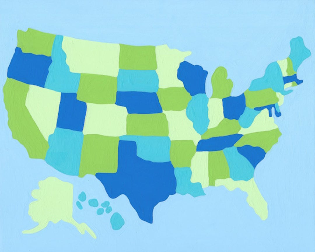 United States Map Paint by Number Kit - Etsy