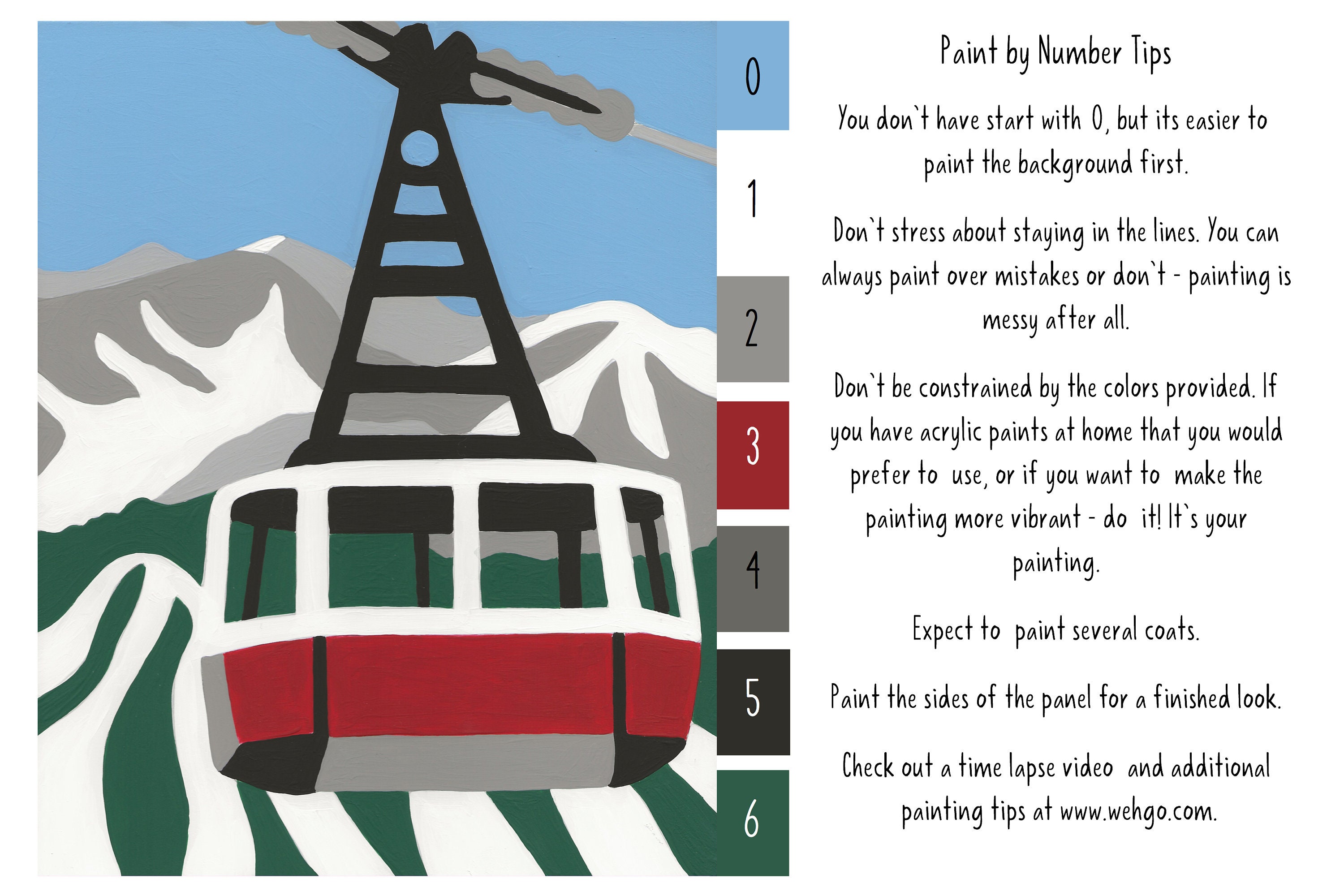 Ski Gondola Paint by Number Kit - Etsy