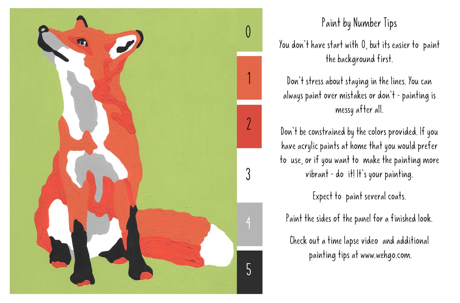 Red Fox Paint by Number Kit - Etsy