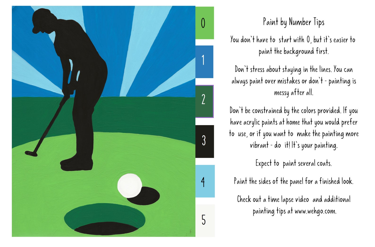 Golfer Paint by Number Kit - Etsy