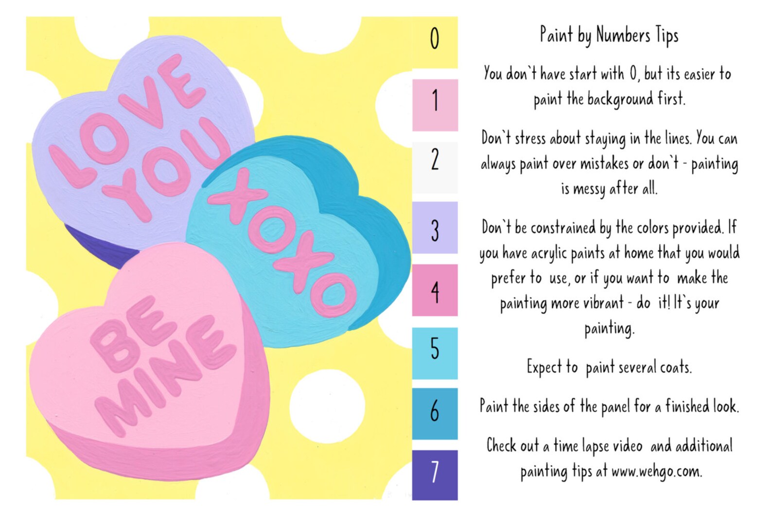 Candy Heart Paint by Number Kit - Etsy