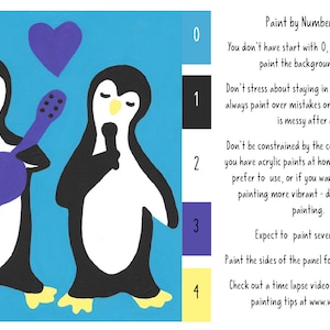 Musical Penguins Paint by Number Kit - Etsy
