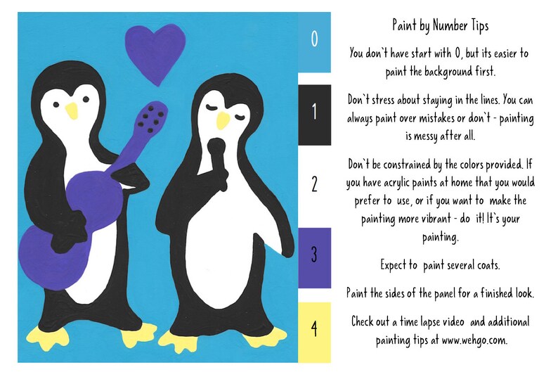 Musical Penguins Paint by Number Kit - Etsy