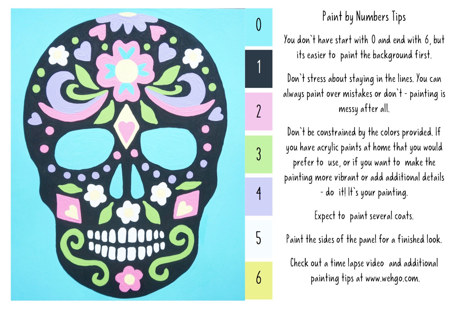 Sugar Skull Paint By Number Kit | Etsy