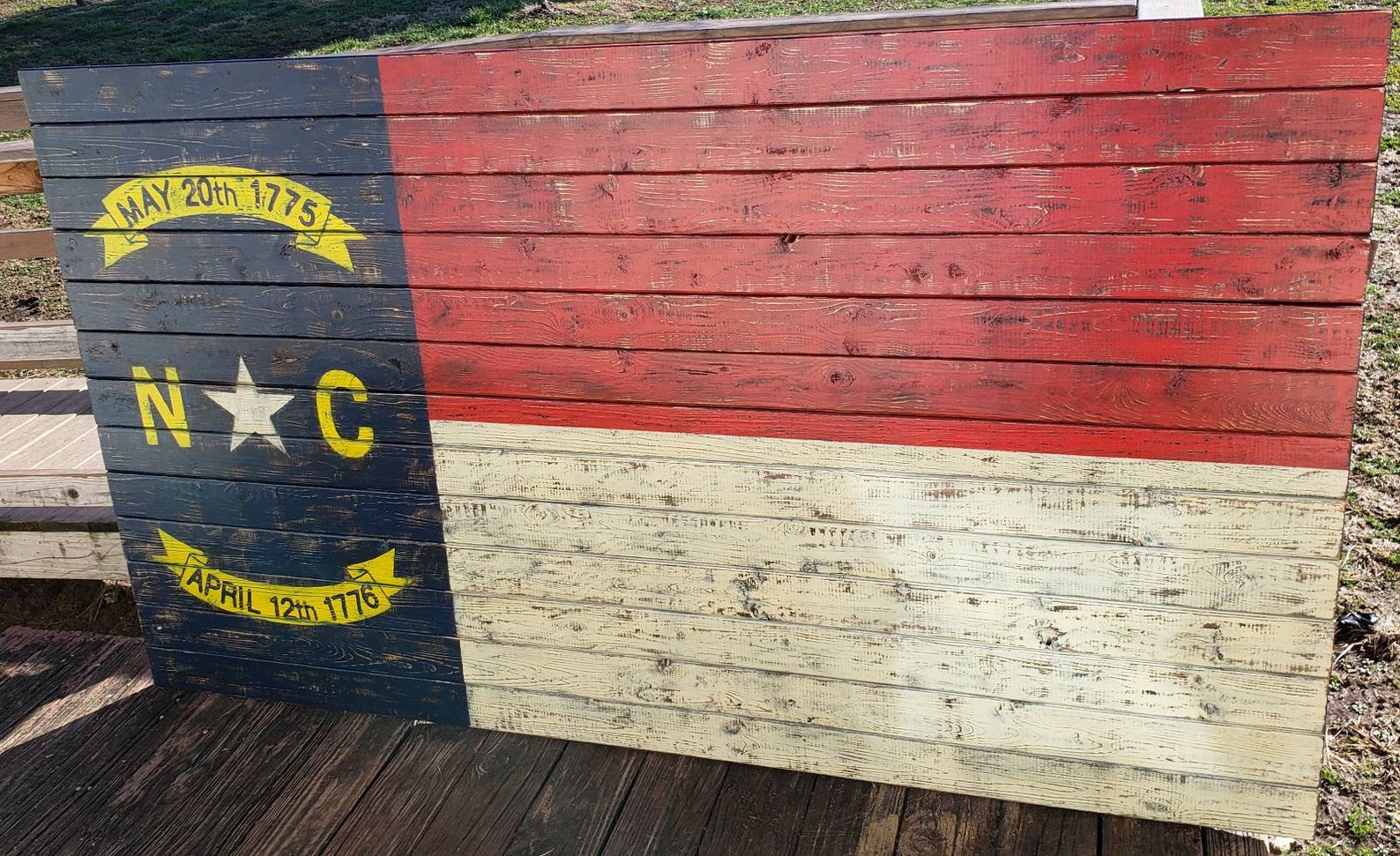 Rustic Wooden North Carolina Flag North Carolina Flag Wall | Etsy