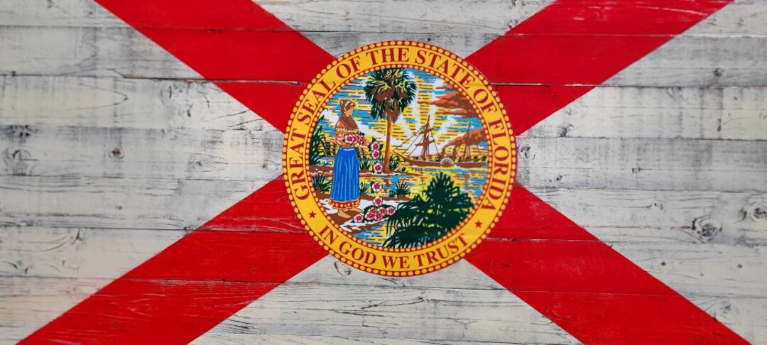 Custom Florida State Flag, Florida Flag Wall Art, Rustic Wood Flag, 50 ...
