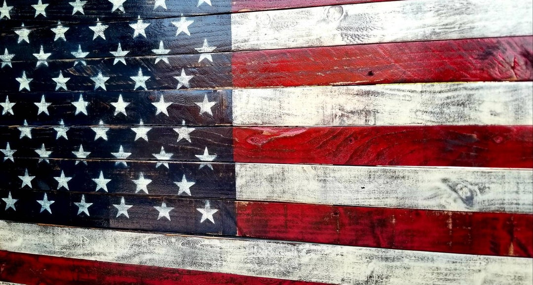 Rustic Wooden American Flag, Rustic Flag, American Flag Wall Art ...