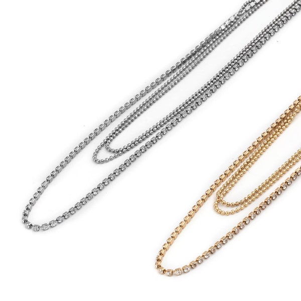 Rhinestone Necklace - Etsy