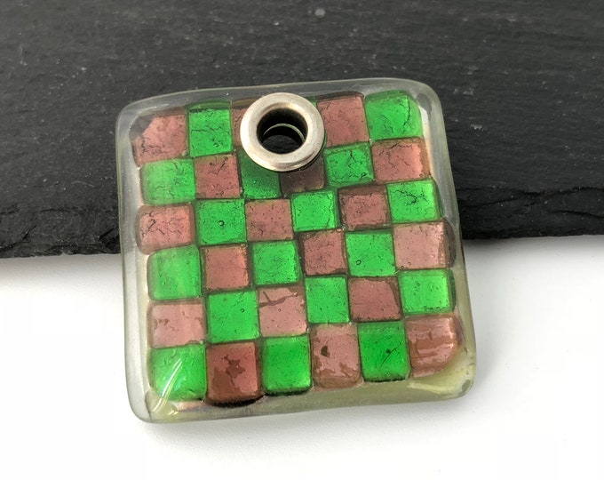 Antique Silver Box Pendant, Square Pendant, Brass Pendant, Filigree ...